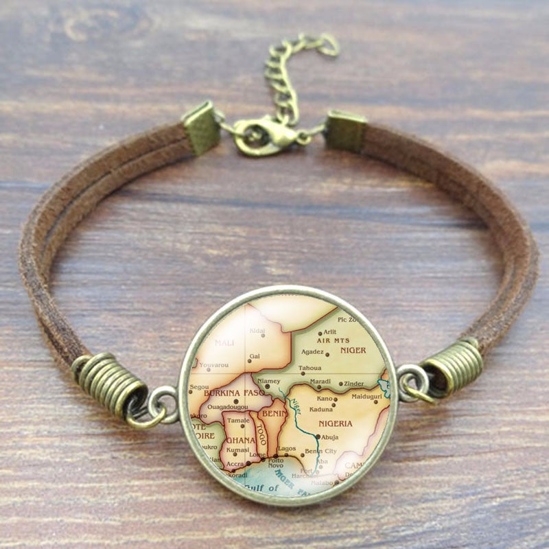 Vintage World Map Bracelet for Men and Women-Limited Edition – Globe ...
